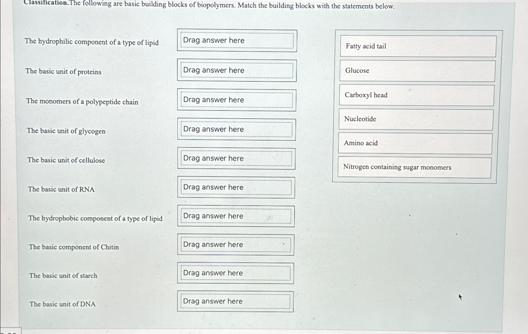 Solved Classitication.The following are basic building | Chegg.com