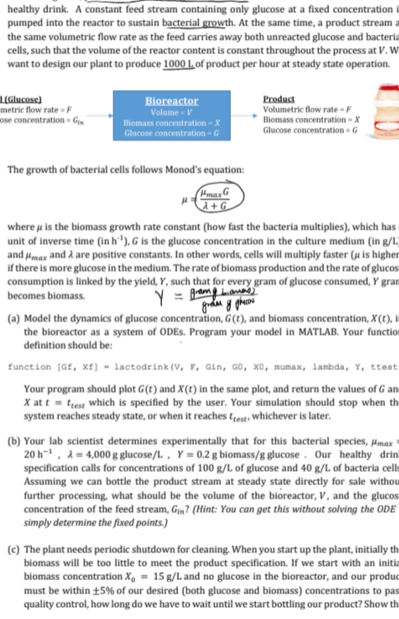 Solved please just do part B and C healthy drink. A constant | Chegg.com