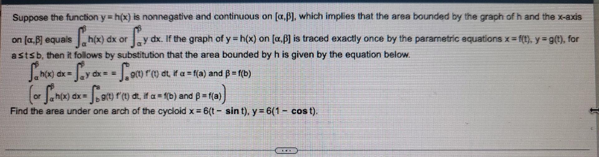 Solved Suppose the function y=h(x) is nonnegative and | Chegg.com