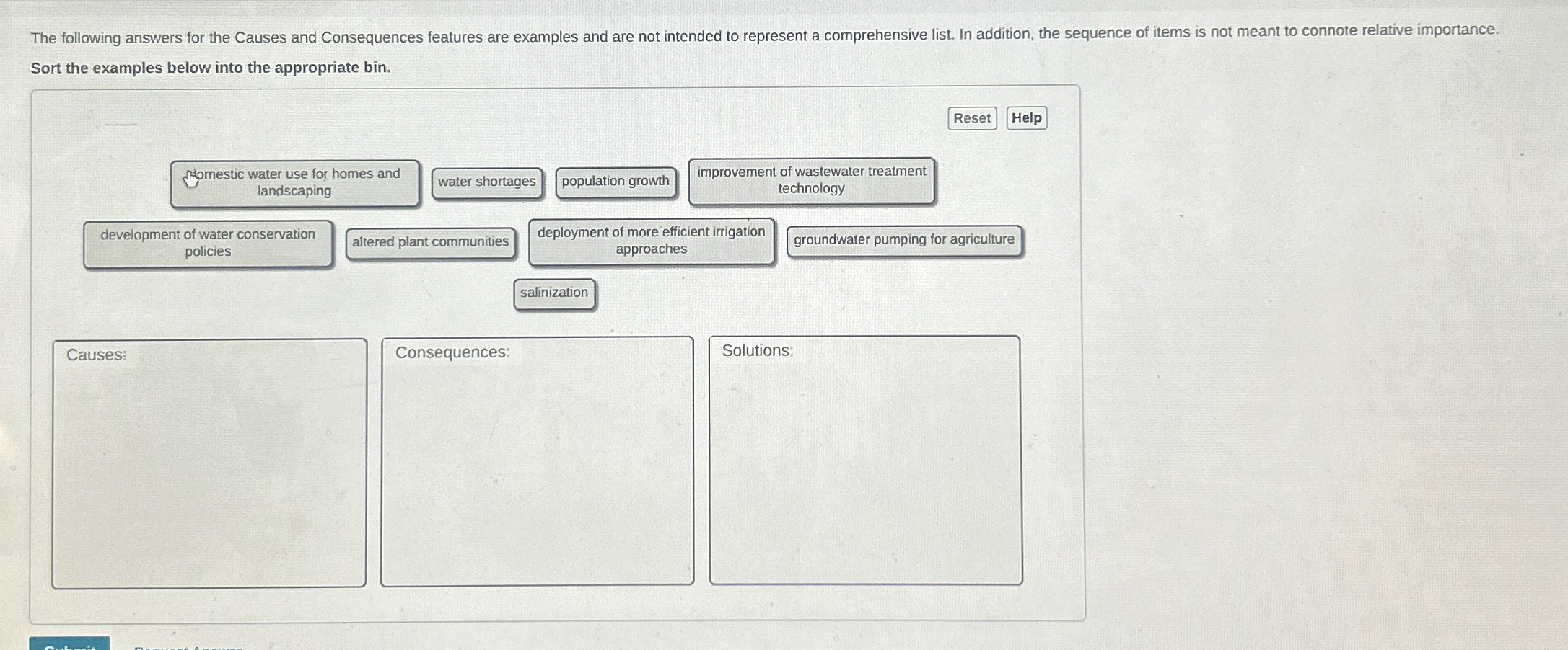 Solved Sort the examples below into the appropriate | Chegg.com