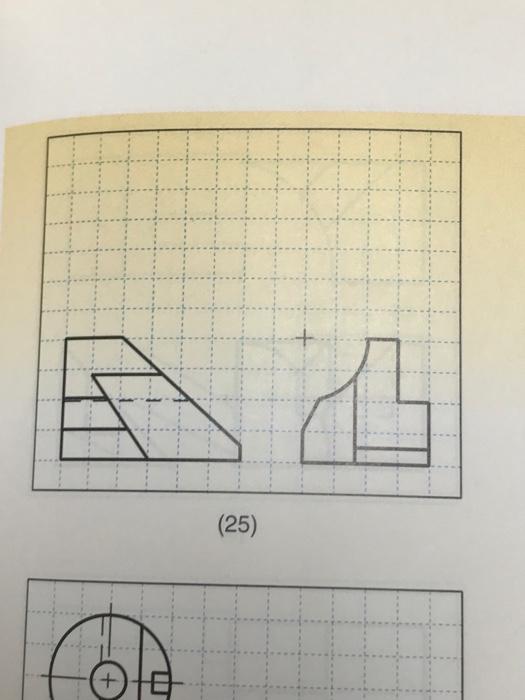 Solved how to draw the top view of this 2D drawing? i've | Chegg.com