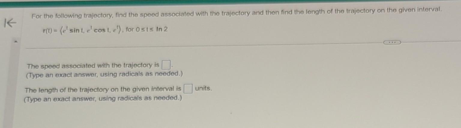 Solved For the following trajectory, find the speed | Chegg.com