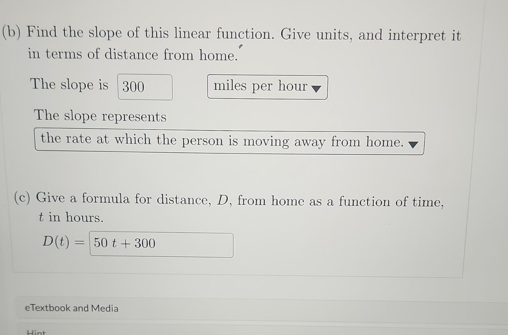 Solved The figure below shows the distance from home, in | Chegg.com