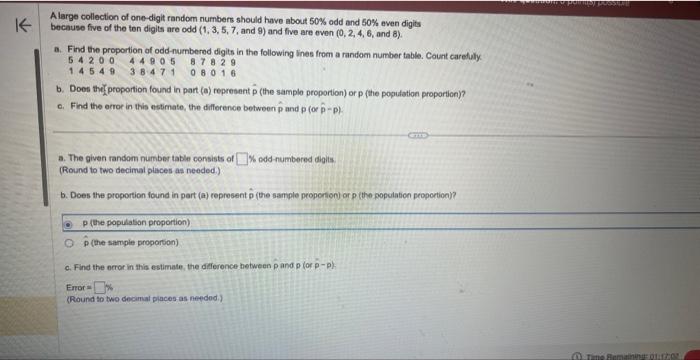 Solved A Large Collection Of One Digit Random Numbers Should