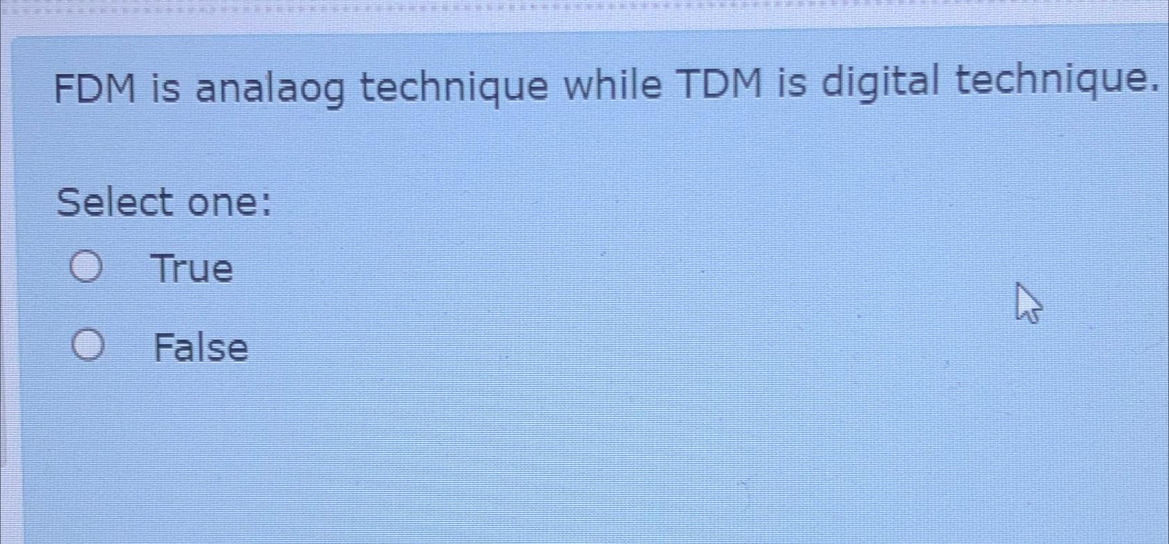 Solved FDM is analaog technique while TDM is digital | Chegg.com