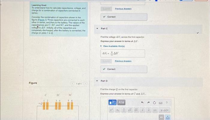 Solved voltage is ΔV, Initially, all of the capacitors are | Chegg.com