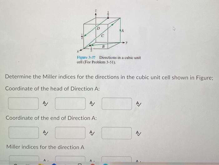 Solved D A C B Figure 3-37 Directions in a cubic unit cell | Chegg.com