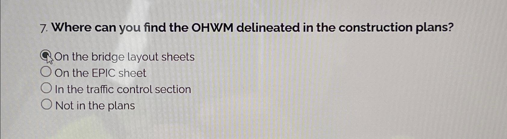 Solved Where can you find the OHWM delineated in the | Chegg.com
