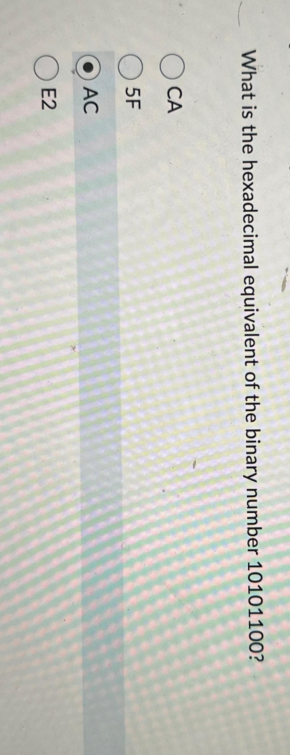 Solved What is the hexadecimal equivalent of the binary | Chegg.com