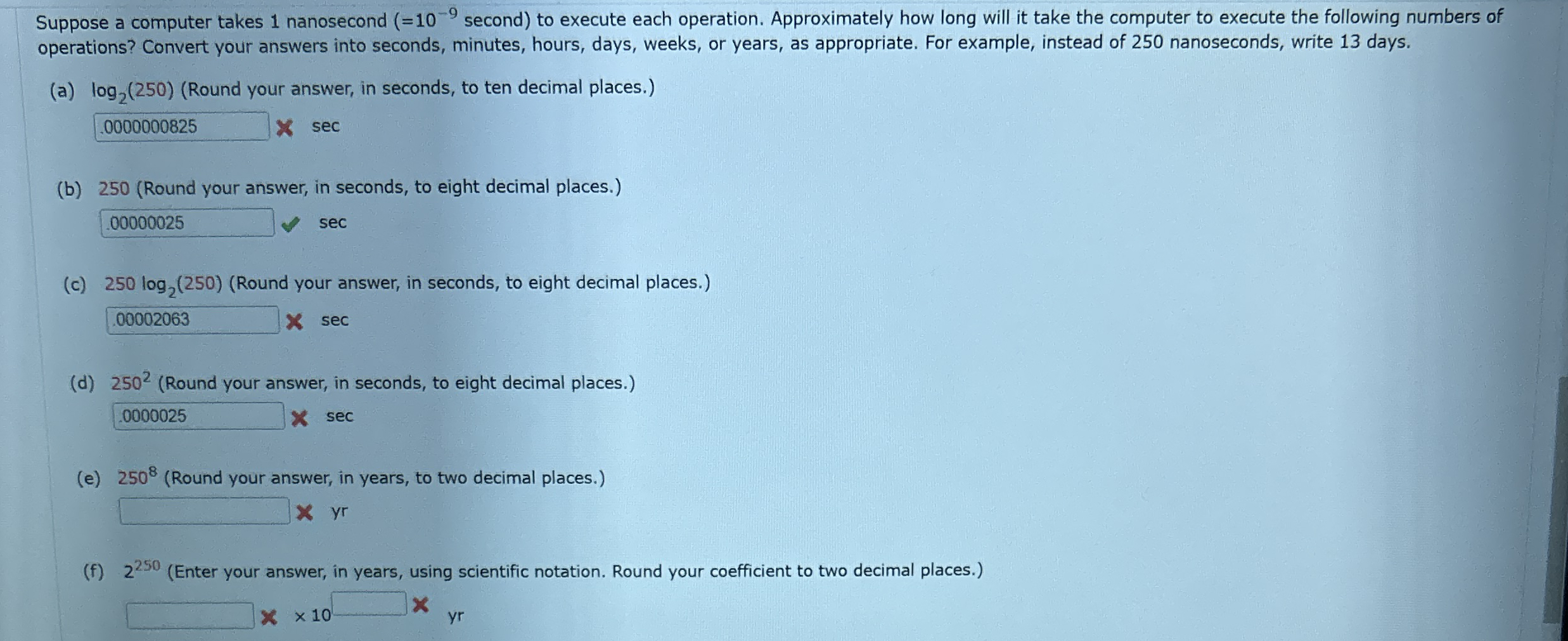 Solved Suppose a computer takes 1 ﻿nanosecond ( =10-9 | Chegg.com