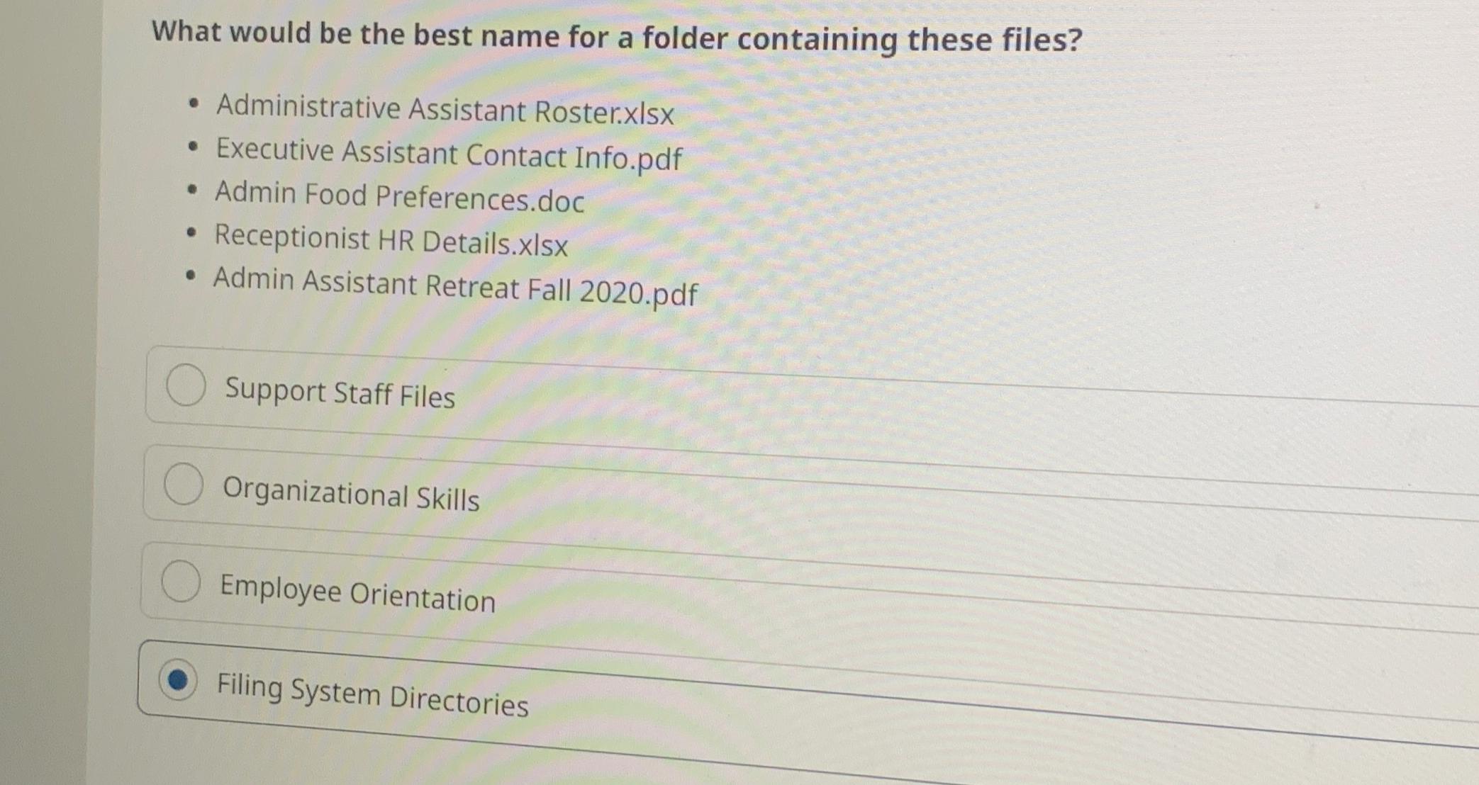Solved What would be the best name for a folder containing | Chegg.com