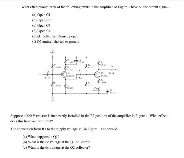 Solved What effect would each of the following faults in the | Chegg.com