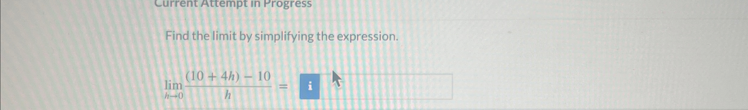 Solved Find the limit by simplifying the | Chegg.com