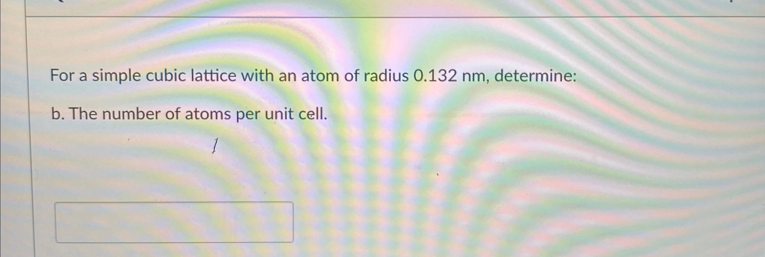 Solved For a simple cubic lattice with an atom of radius | Chegg.com