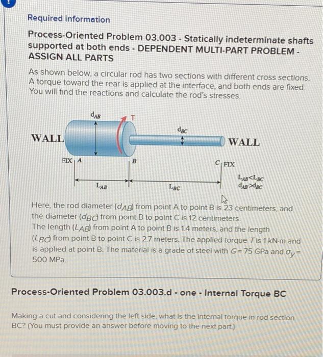 Solved Required information Process-Oriented Problem 03.003 | Chegg.com