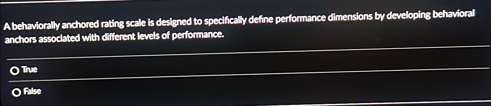 Solved A behaviorally anchored rating scale is designed to | Chegg.com