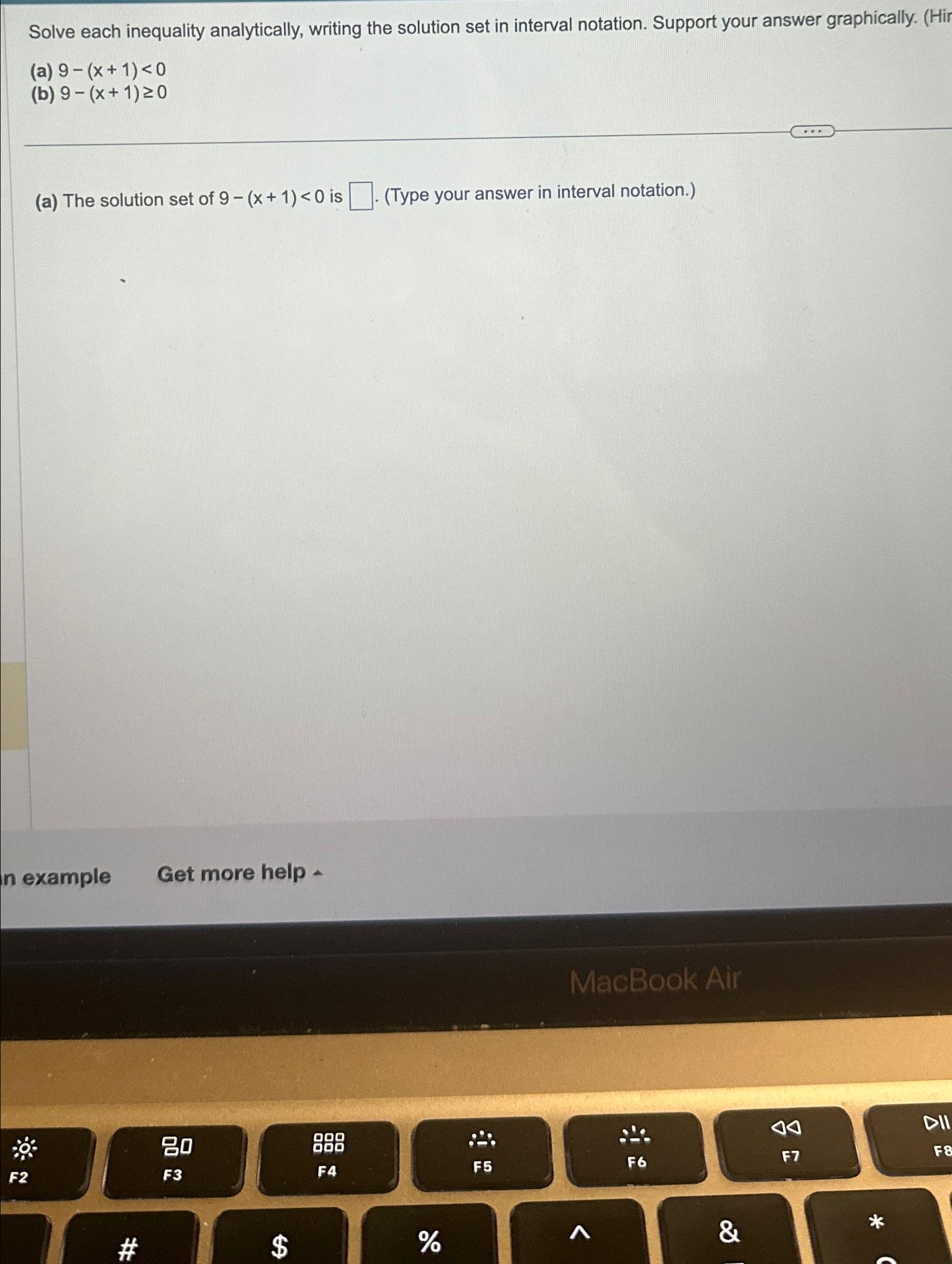 Solved Solve each inequality analytically, writing the | Chegg.com