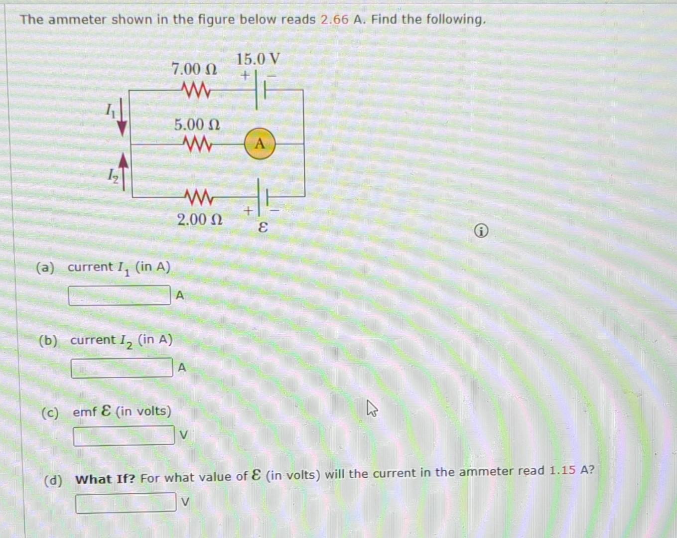 Solved The ammeter shown in the figure below reads 2.66 A. | Chegg.com