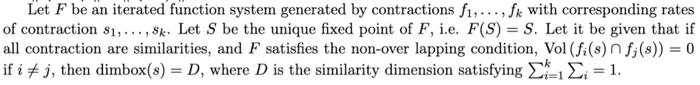 Solved Let F Be An Iterated Function System Generated By
