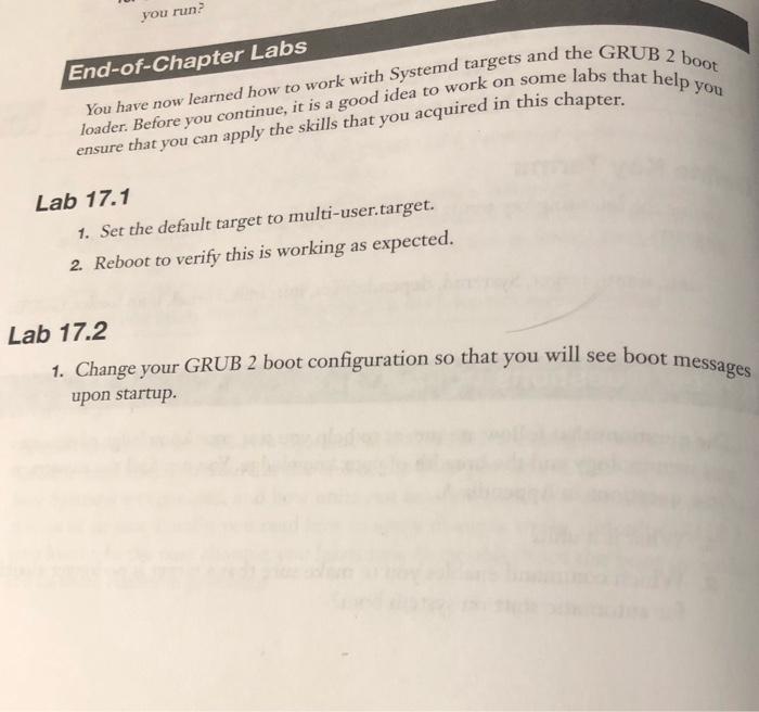 Solved You have now learned how to work with Systemd targets | Chegg.com