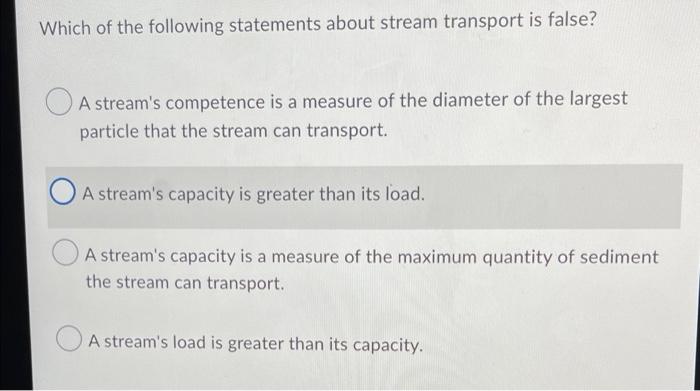 Solved Which of the following statements about stream | Chegg.com