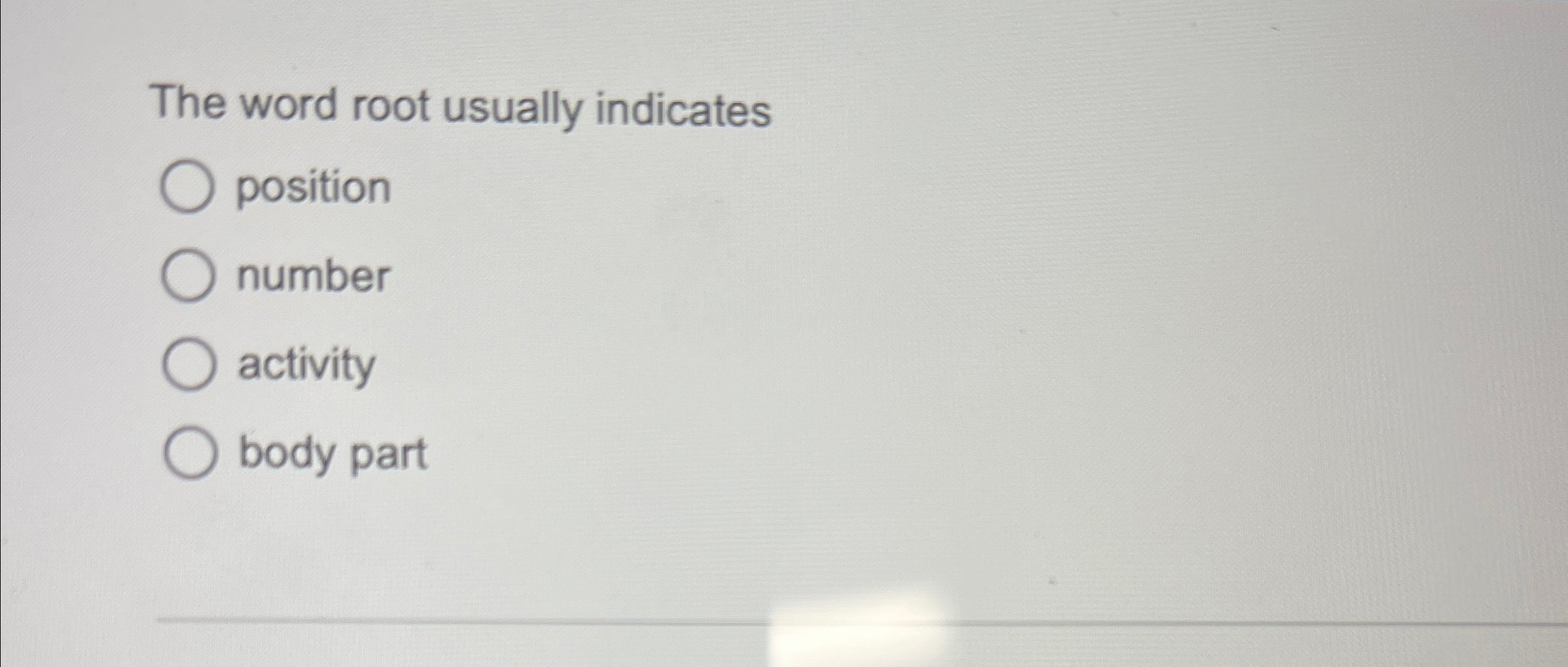 Solved The word root usually | Chegg.com