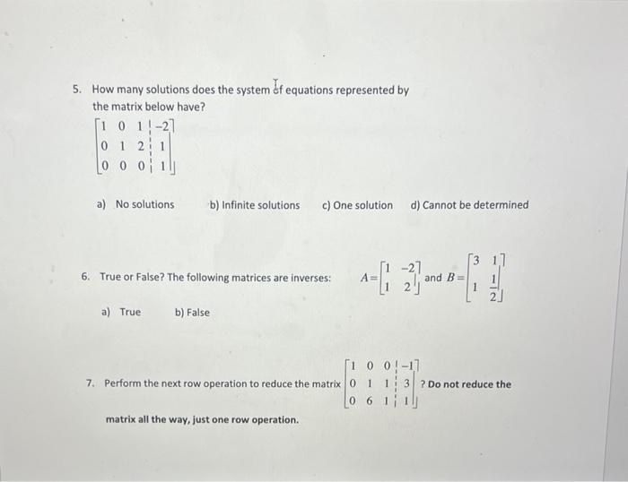 Solved 5. How many solutions does the system of equations | Chegg.com