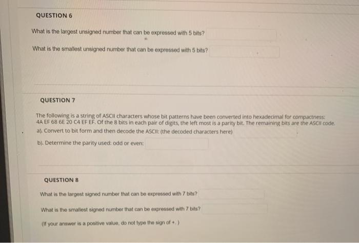 Solved Question 6 What Is The Largest Unsigned Number That 6064