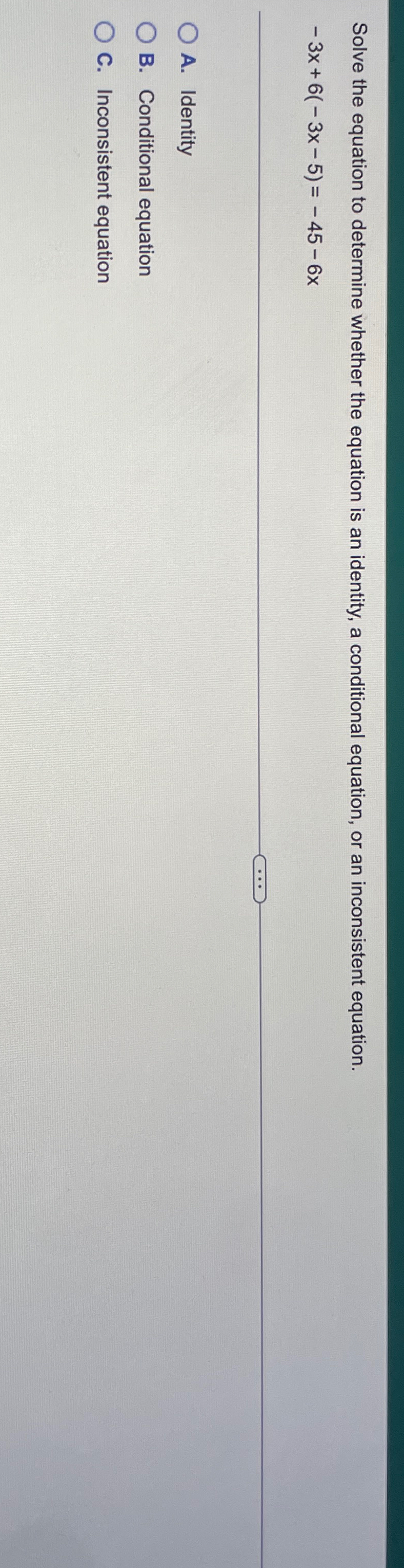 Solved Solve the equation to determine whether the equation | Chegg.com