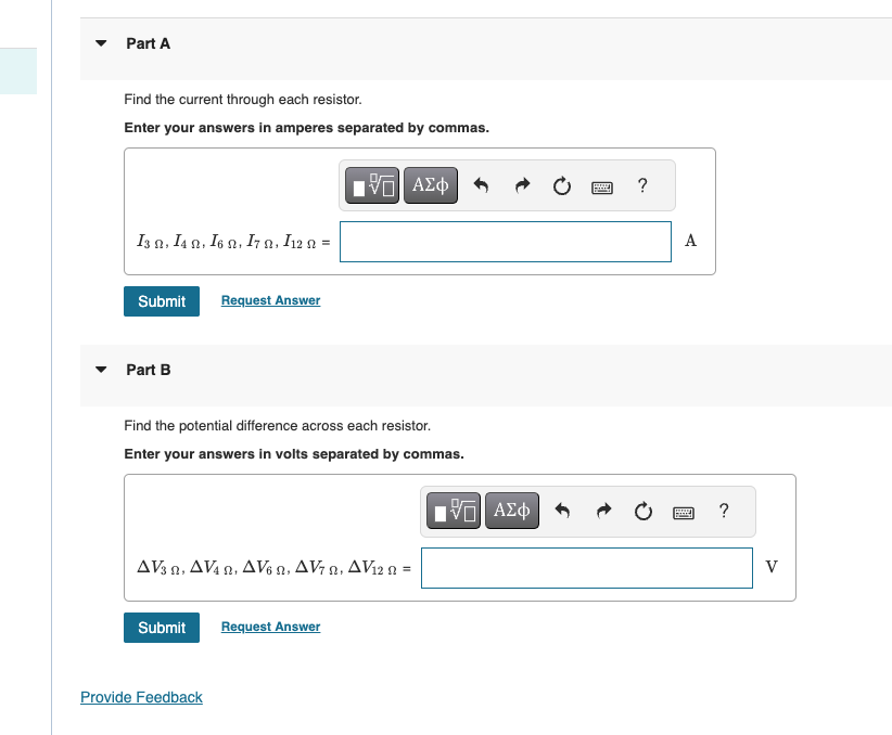 FigurePart AFind the current through each | Chegg.com