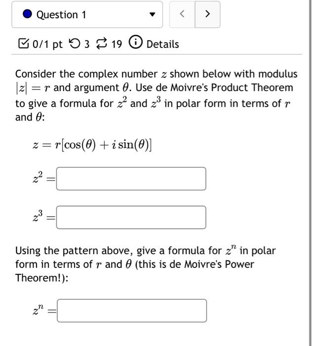 Solved Consider the complex number z shown below with | Chegg.com