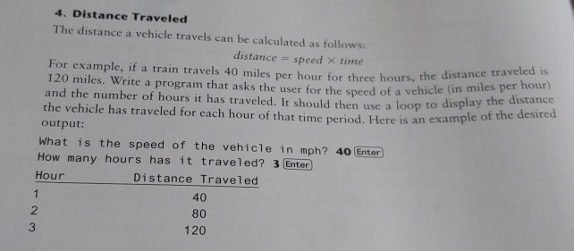 Solved 4. Distance Traveled The distance a vehicle travels | Chegg.com