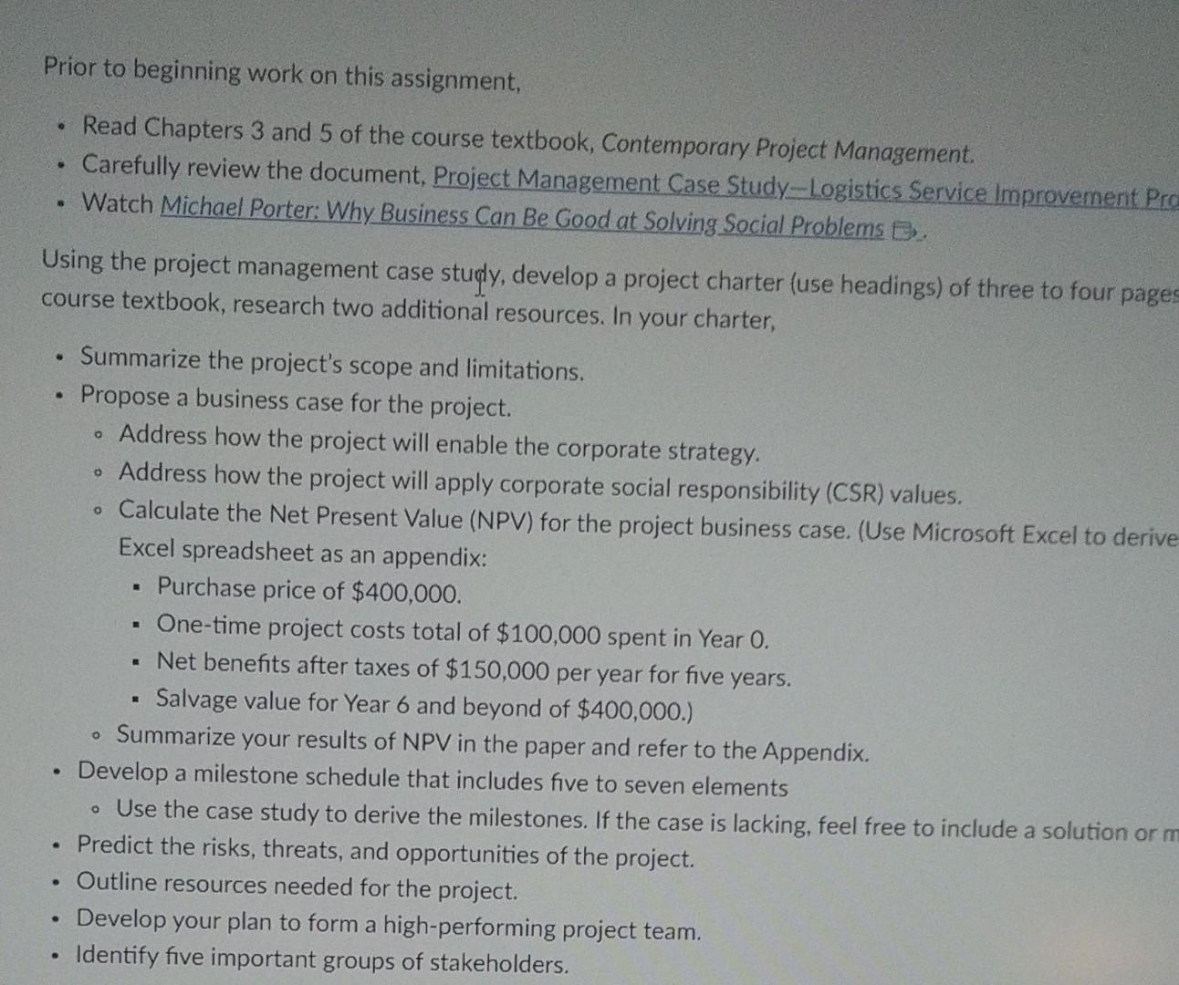 Solved Prior to beginning work on this assignment, - Read | Chegg.com