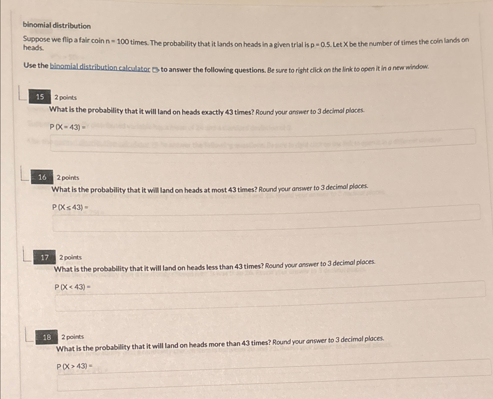Solved binomial distributionSuppose we flip a fair coin | Chegg.com