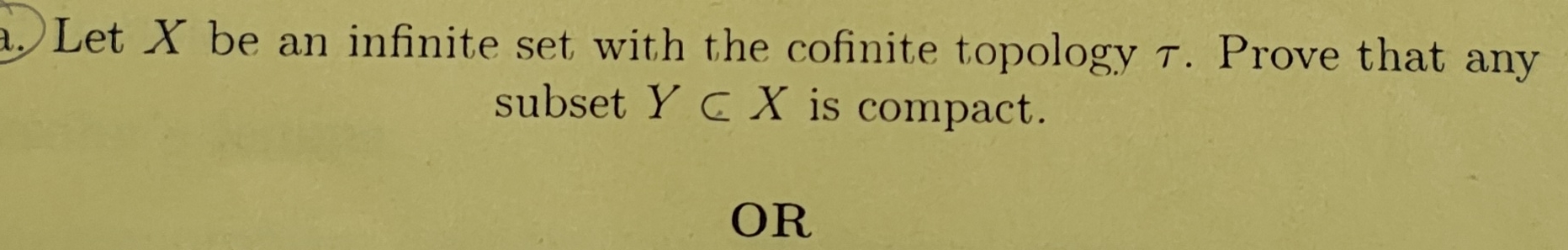 Solved Let X be an infinite set with the cofinite topology | Chegg.com