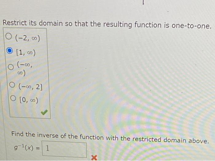Solved find the inverse of the function with the restricted | Chegg.com