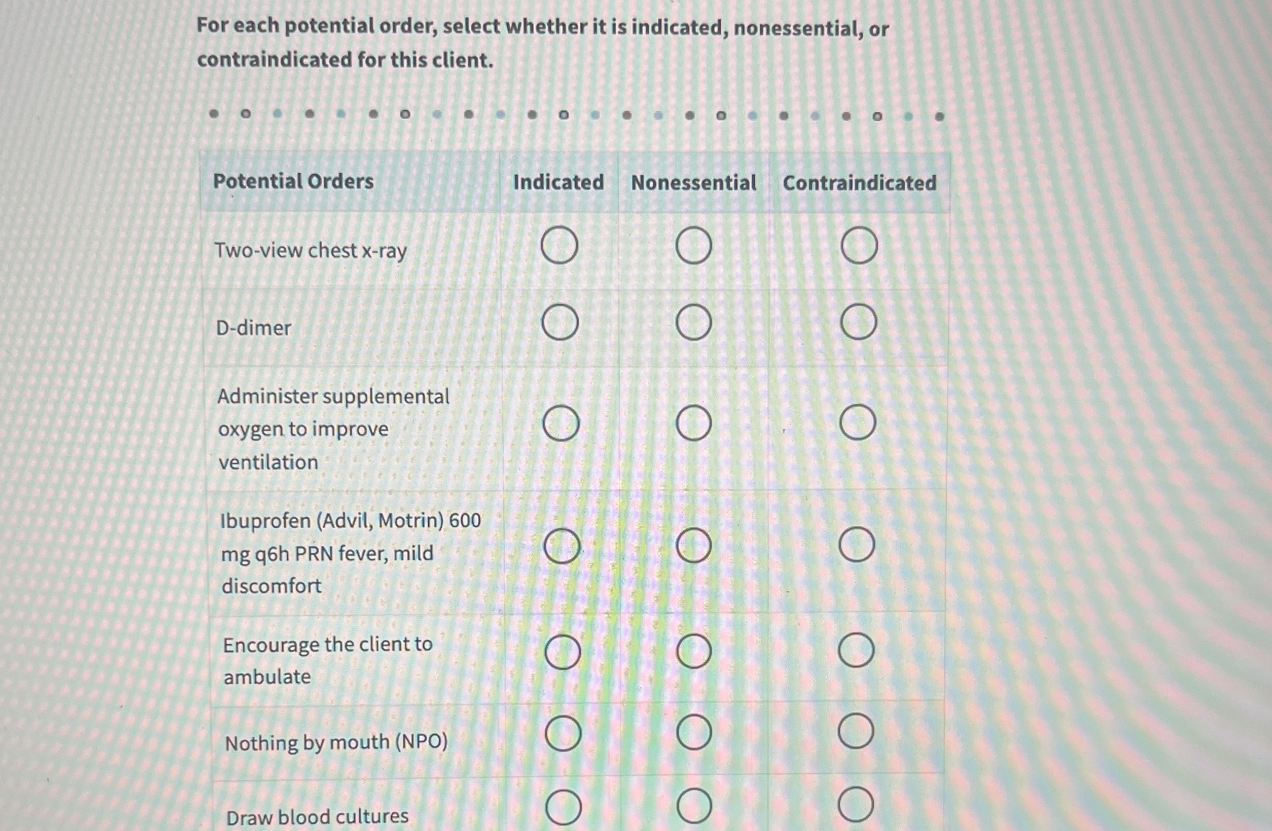 Solved How to solve For each potential order, select whether | Chegg.com