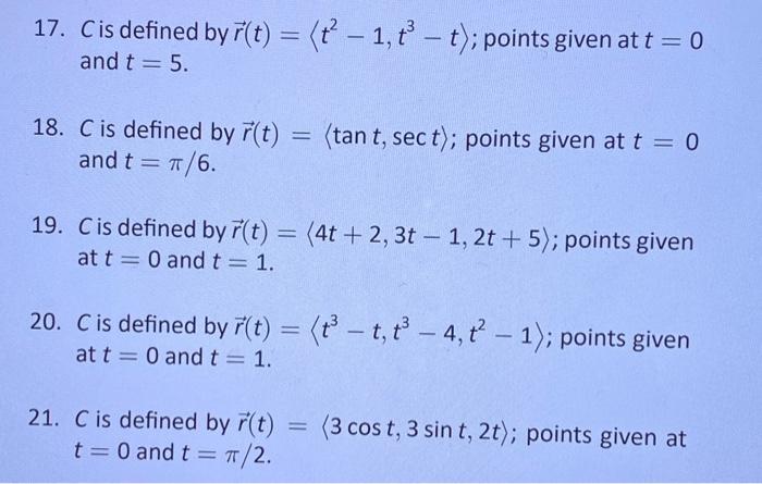 Solved In Exercises 11-22, a curve C is described along with | Chegg.com