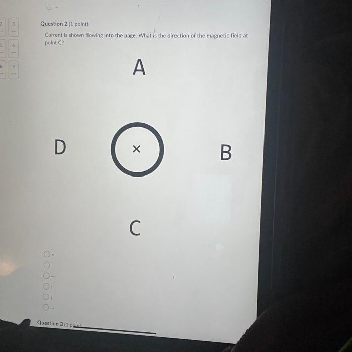 Solved Question 6 (1 point) A clockwise current is flowing | Chegg.com