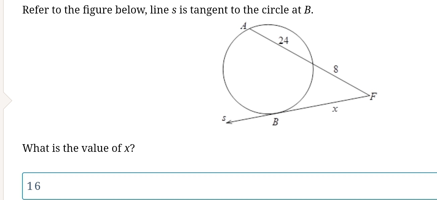 Solved Refer to the figure below, line s ﻿is tangent to the | Chegg.com