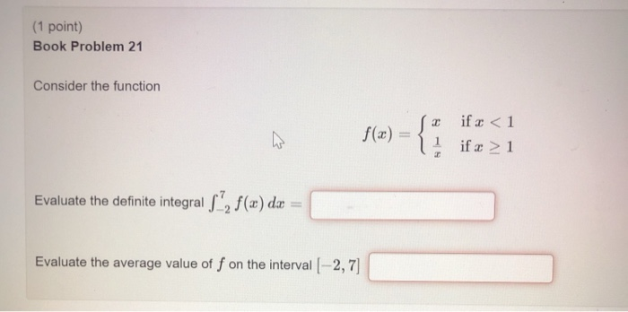 Solved (1 point) Book Problem 21 Consider the function $(w) | Chegg.com