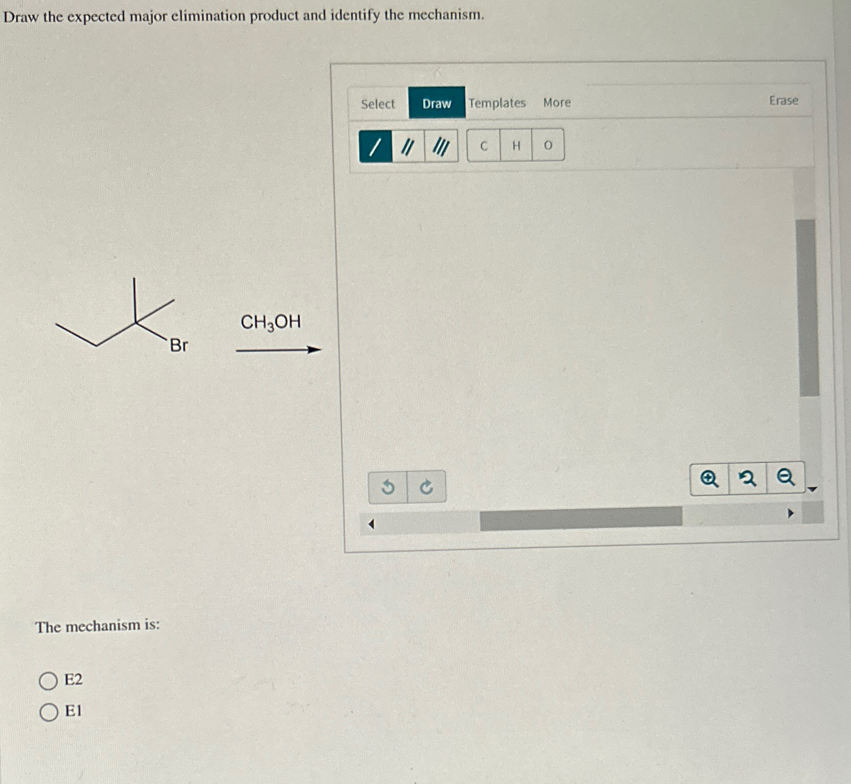 Solved Draw the expected major elimination product and | Chegg.com