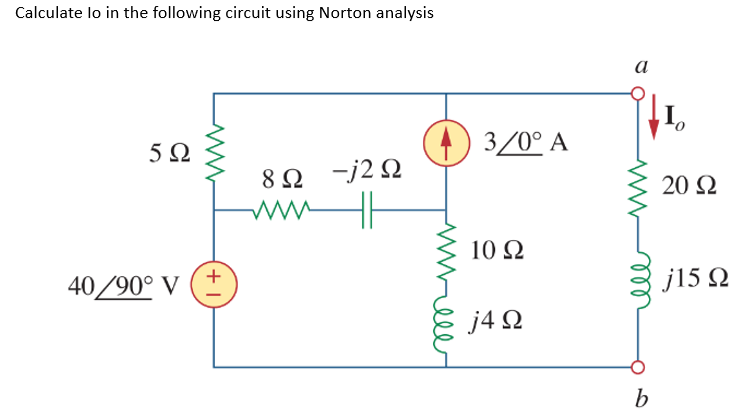 Solved Calculate lo in the following circuit using Norton | Chegg.com