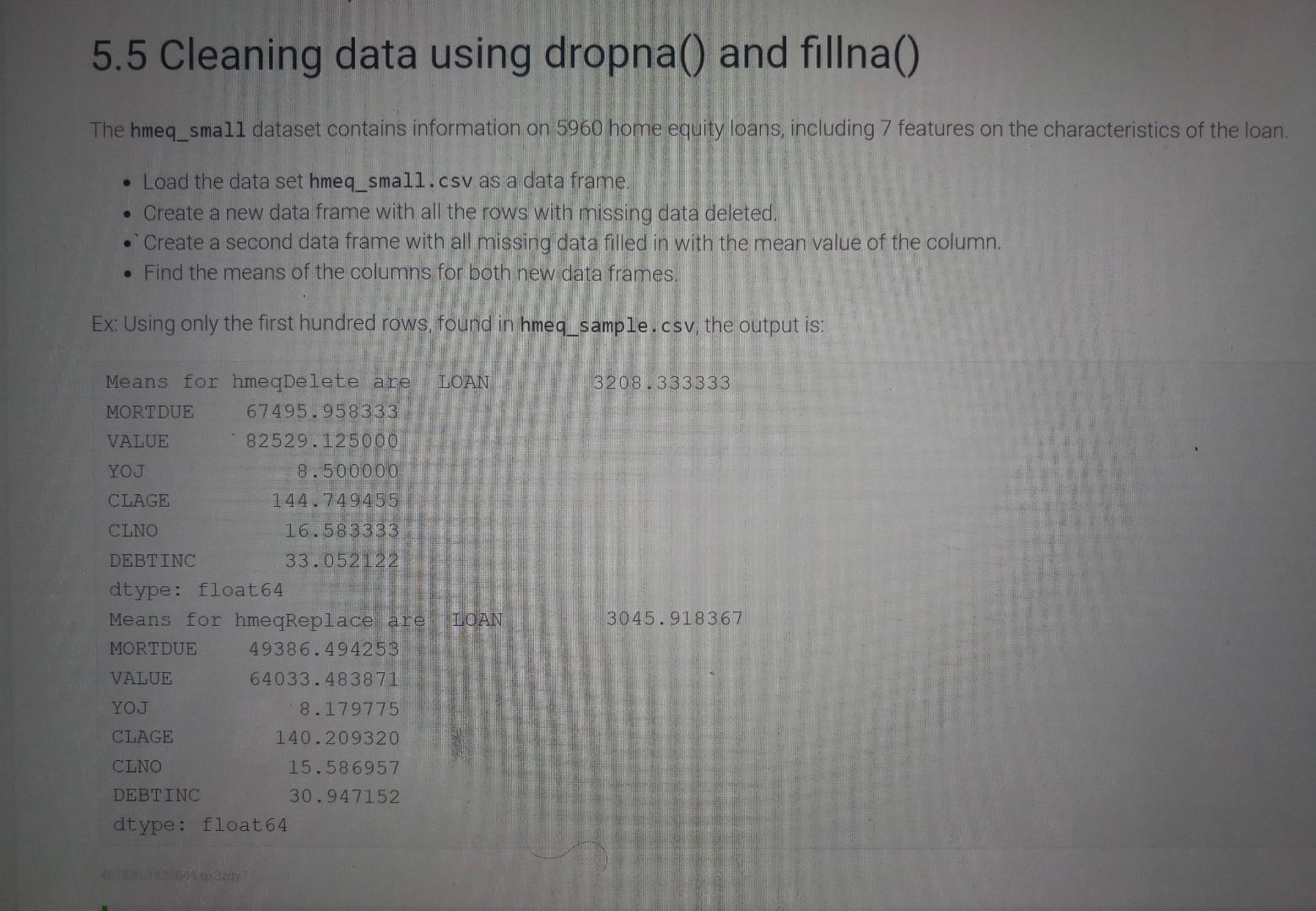 Solved The hmeq_small dataset contains information on 5960 | Chegg.com