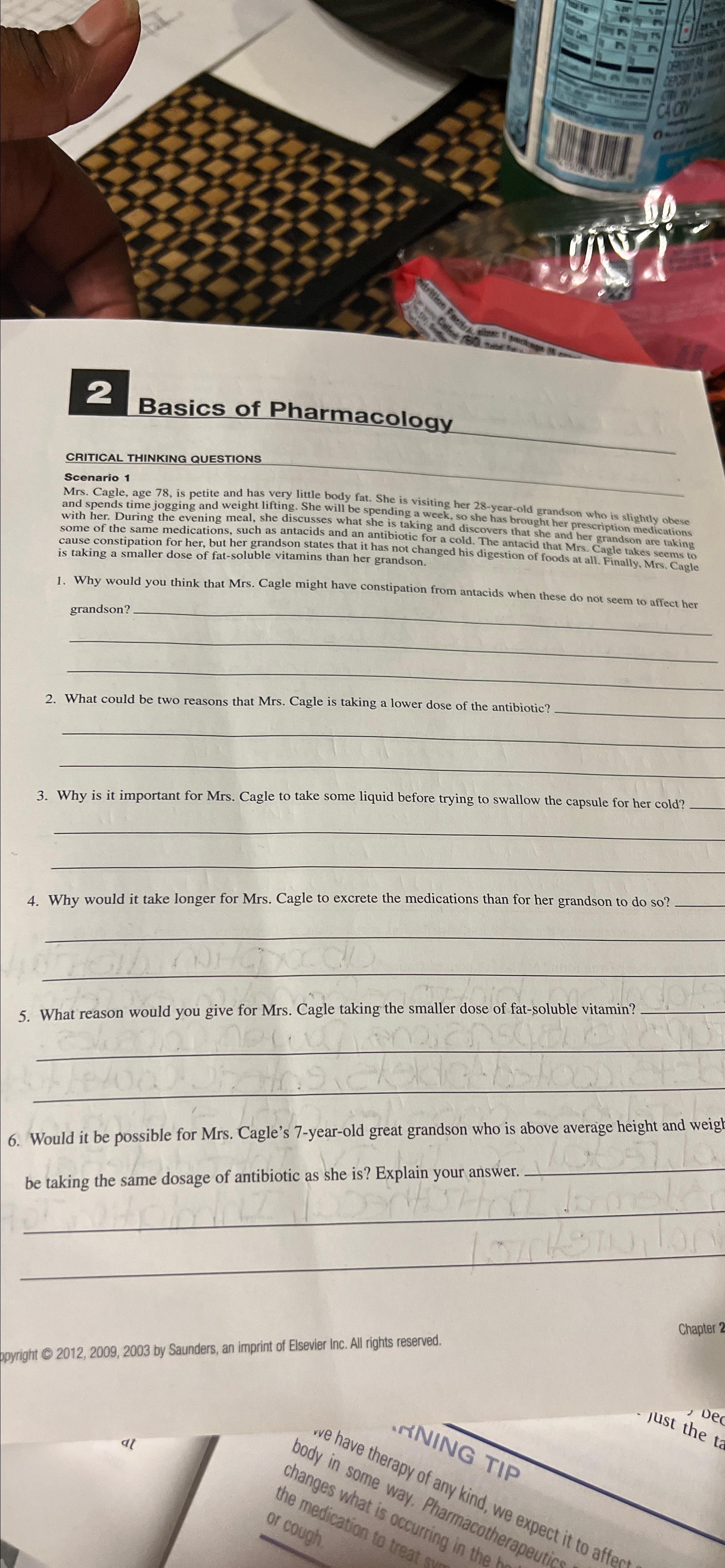 Solved 2Basics of PharmacologyCRITICAL THINKING | Chegg.com