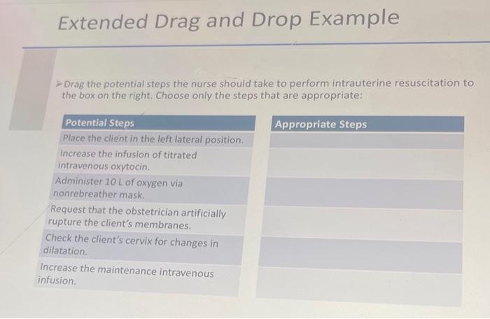 Solved Extended Drag and Drop Example - Drag the potential | Chegg.com