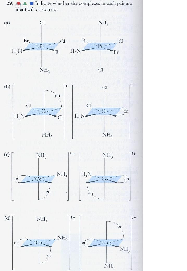 Solved Indicate whether the complexes in each pair are | Chegg.com