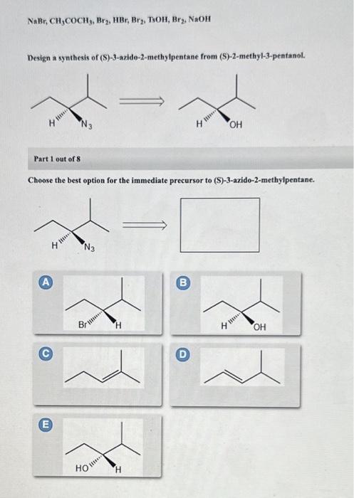 Solved NaBr2,CH3COCH3,Br2,HBr,Br2,TsOH,Br2,NaOH Design a | Chegg.com