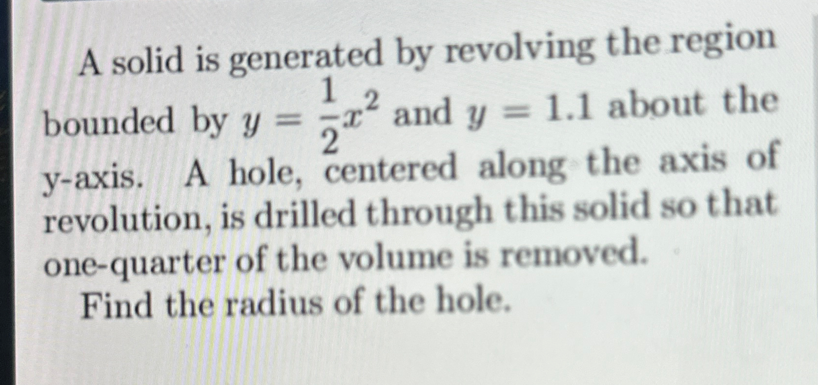 Solved A solid is generated by revolving the region bounded | Chegg.com