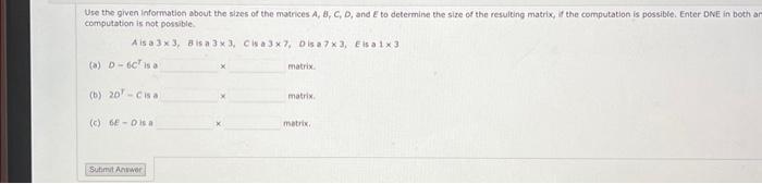 Solved Use the given information about the sizes of the | Chegg.com